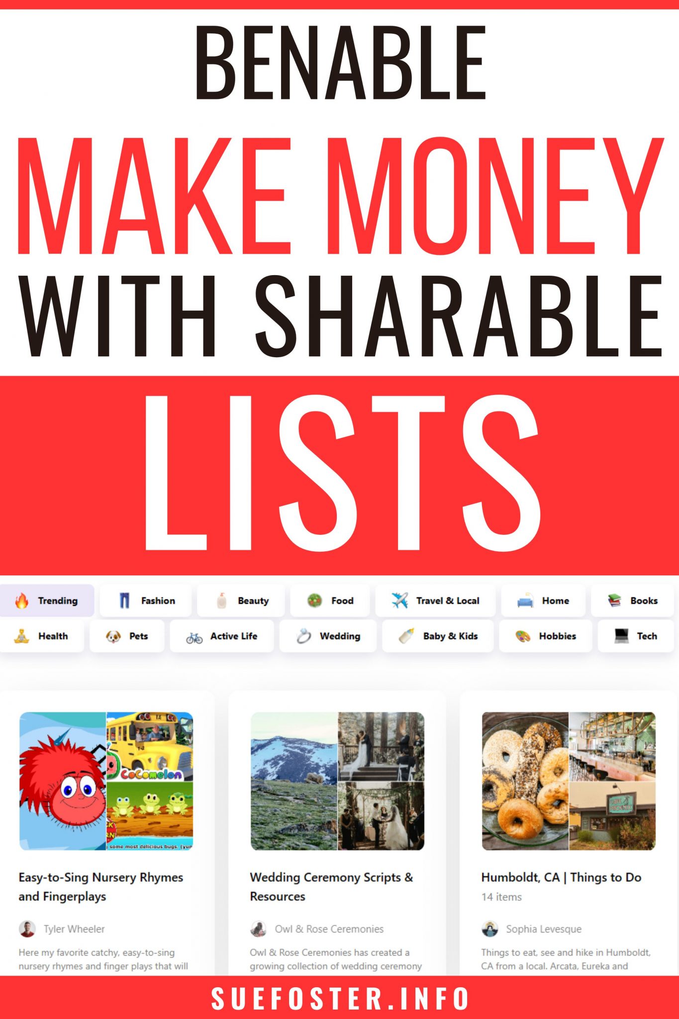Benable – Make Money with Shareable Lists of Things You Recommend ...